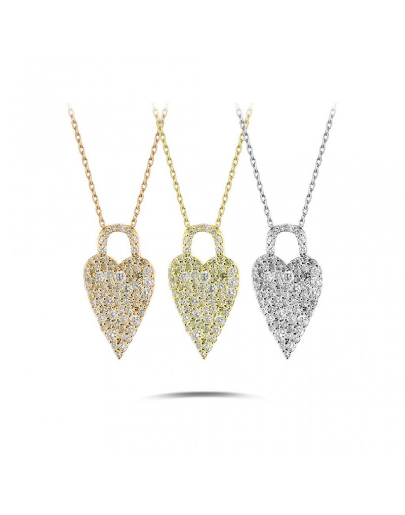 Sesty Pırlanta Kalp Kolye